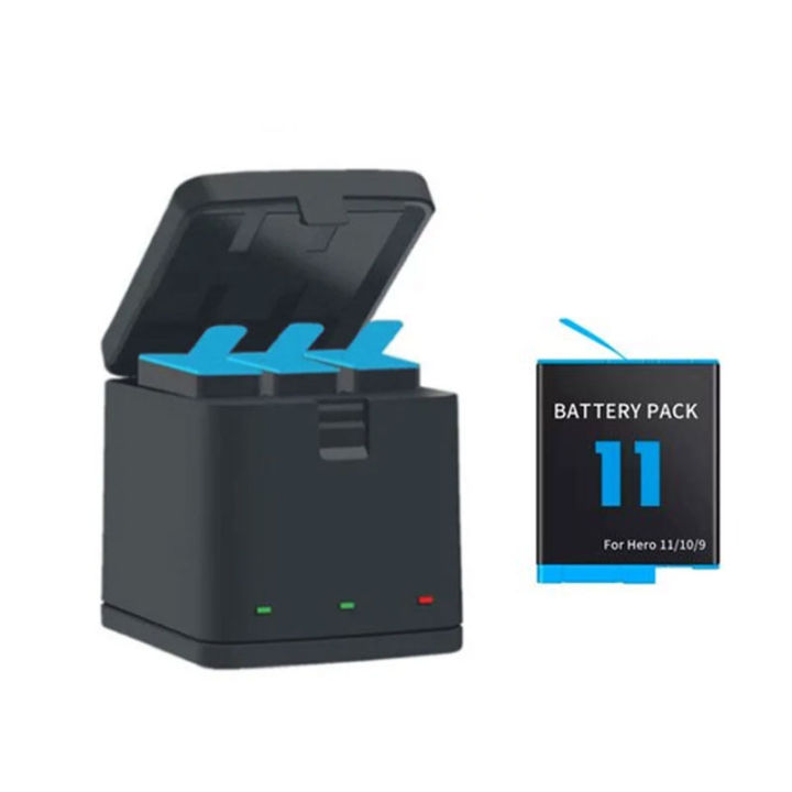 For GoPro Hero 12/10/9/11 Black 1800mAh Battery Charger 3 Way Smart ...
