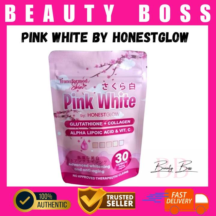 Honest Glow Pink White Glutathione + Collagen Capsule30 capsule 500mg ...