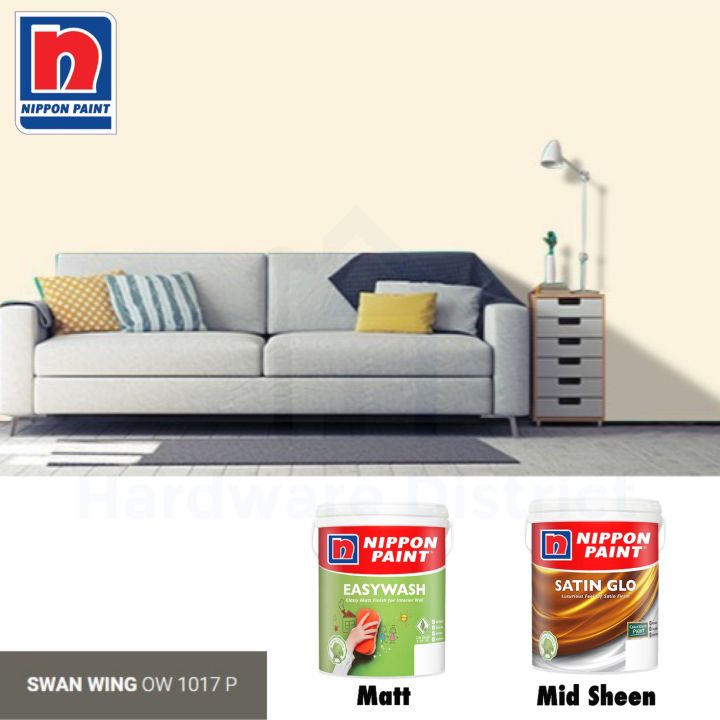NIPPON PAINT OW 1017P Swan Wing | Easywash | Satin Glo | 1 Litre ...