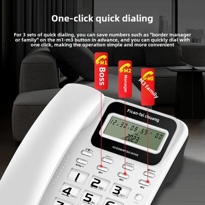 Fciot Office Hotel Telephone Call Display Fixed Landline Phone for Room Home Use Business ...