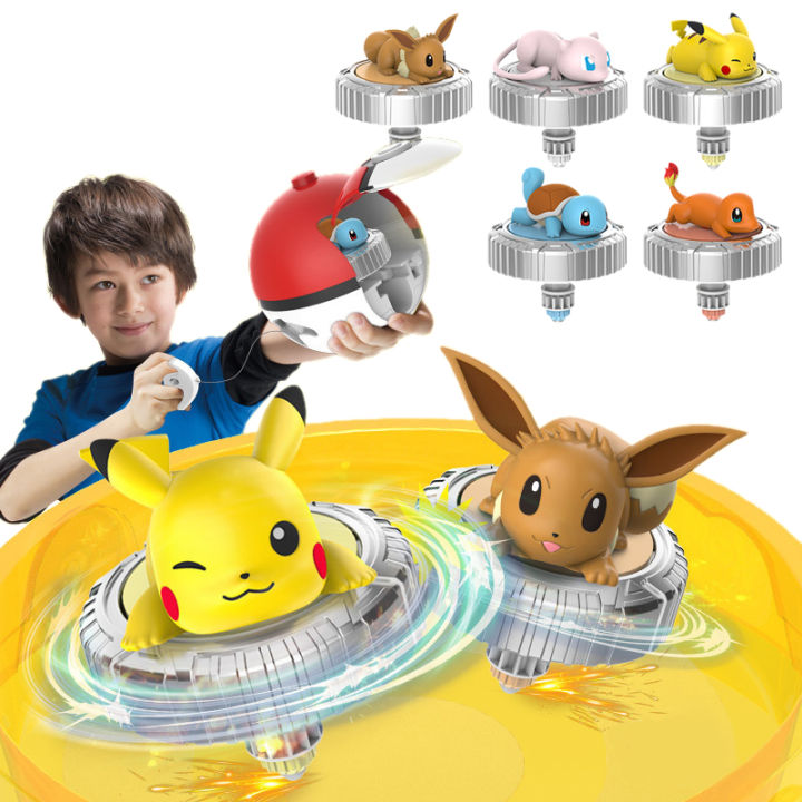 Original Pokémon Pikachu Spinning Top Cartoon Anime Figure Pull Line ...