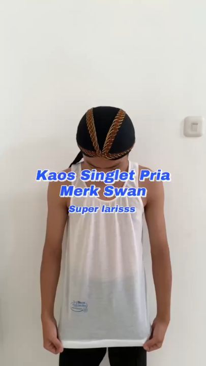 1 Pcs Kaos Singlet Pria Swan Brand - Type Deluxe Katun Putih Polos ...