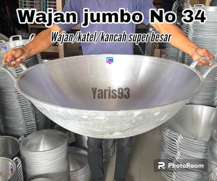 Wajan kuali kancah jumbo ukuran 34 alumunium tebal | Lazada Indonesia