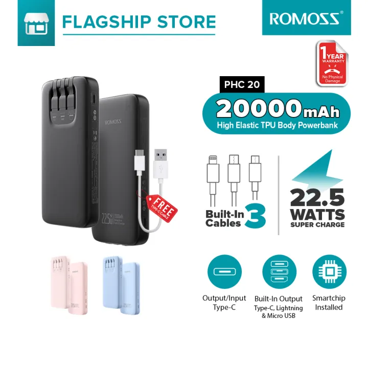 Romoss PHC20 20000mAh powerbank 22.5W Fast Charging Charger Power bank ...
