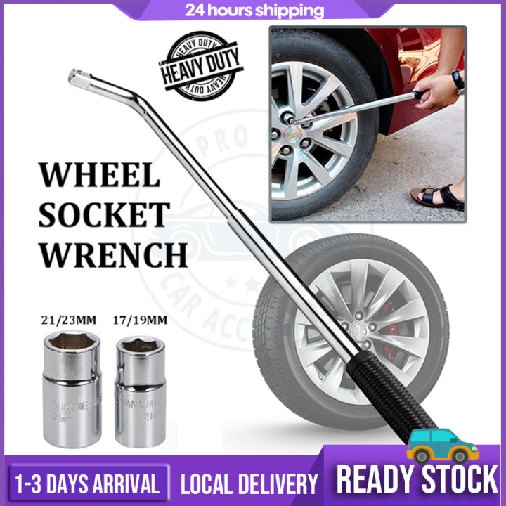 Heavy Duty Wheel Socket Wrench L Shape Opener Extendable Telescopic Car ...