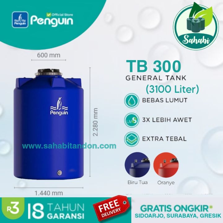 Tandon Air / Tangki Air / Toren Air PENGUIN/PINGUIN Rotamould 3 Ukuran ...
