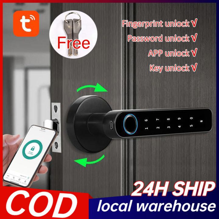 Tuya Smart Door Lock Biometric Fingerprint Door Knobs For Main Door Set ...