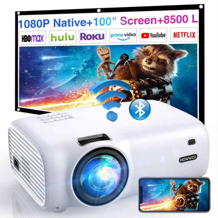 （9500lux/1080p) HOWWOO BL43 Projector with WiFi and Bluetooth, Native ...