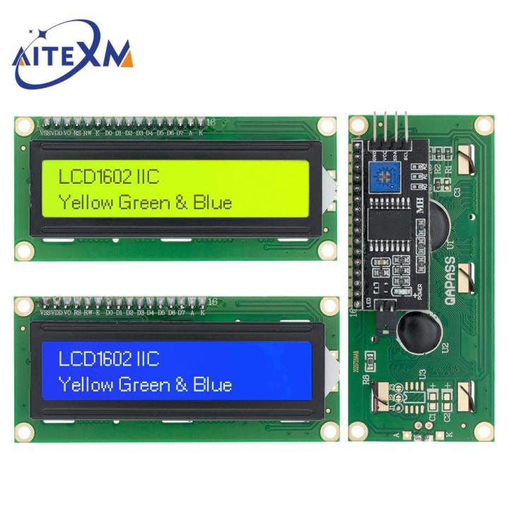 LCD1602 Display Module I2C Blue Green Screen 5V PCF8574 IIC Adapter ...