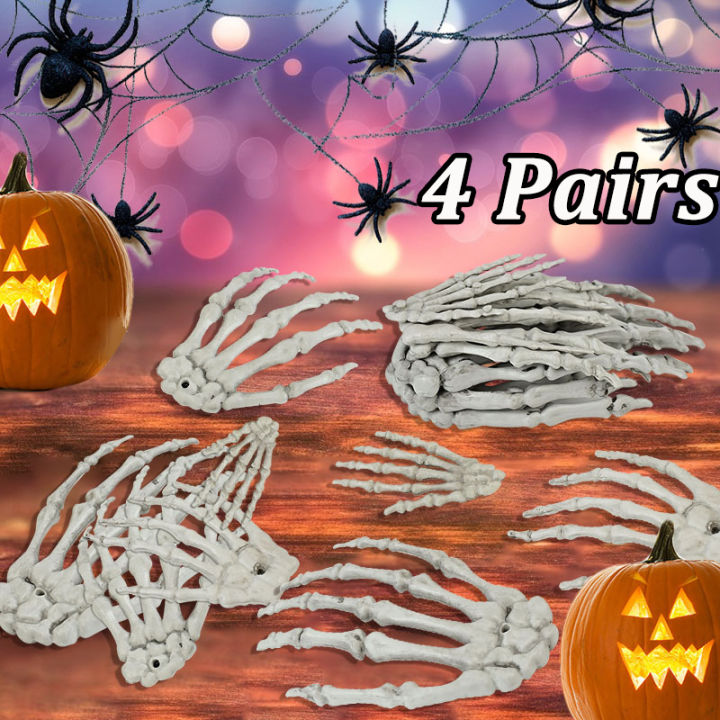 Halloween Decoration Realistic Life Size Skeleton Hands Plastic Fake ...