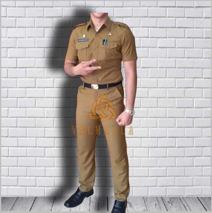 Seragam PNS khaki tua Lengan Pendek PDH | Lazada Indonesia