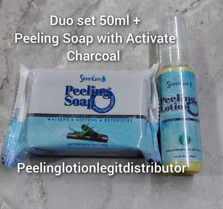 Duo Set 50ml Peeling Lotion +Peeling Soap with Active Charcoal new ...