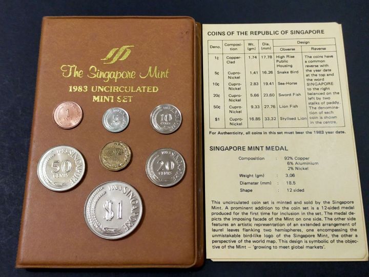 💥Original Singapore Royal Mint Set💥 ️ Year 1983 ️ vintage booklet of ...