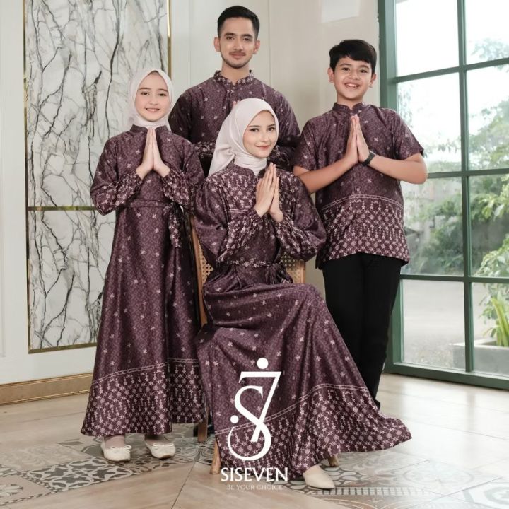 Set Batik Keluarga Koko Gamis New Model Family Syar'i Modern / Couple ...