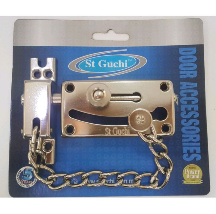 St Guchi door bolt and chain ( Color: SN / AC) | Lazada