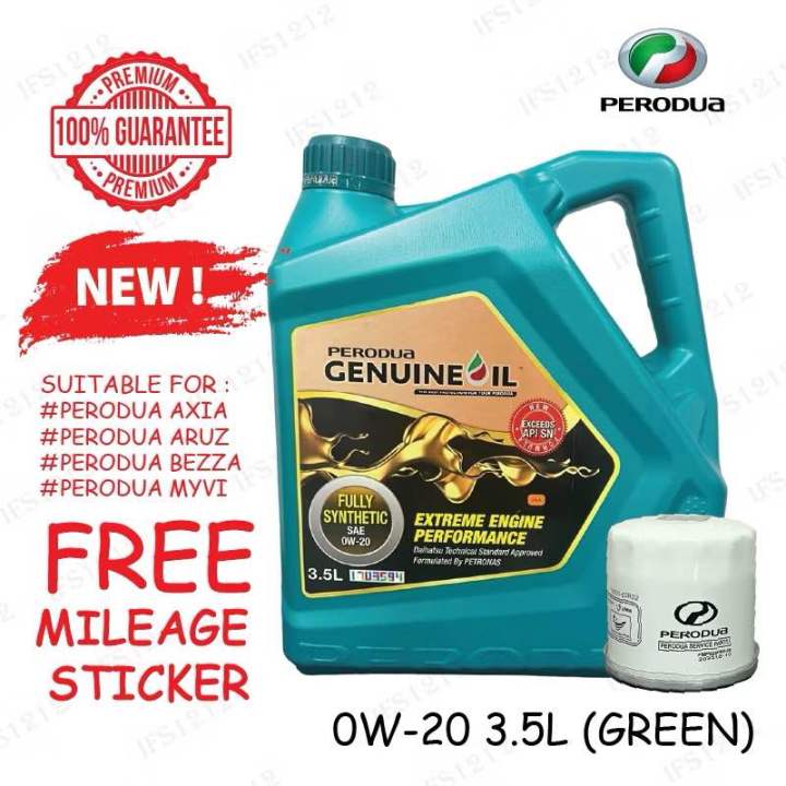PERODUA FULLY 0W20 3.5L BEZZA AXIA MYVI ALZA ARUZ ATIVA 0W-20 ENGINE ...