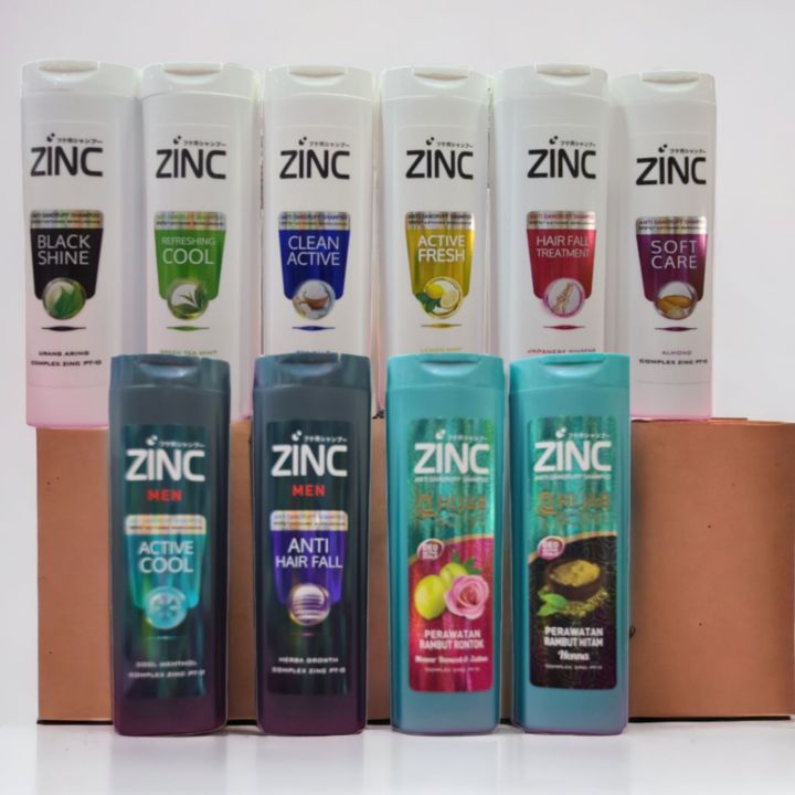Shampo Zinc 170ml Tersedia dalam 4Varian Biru Ungu Hitam Hijau Merah ...