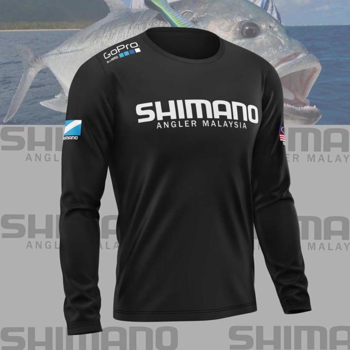 Baju Mancing Shimano เสื้อยืดแขนยาวตามฤดูกาลดีไซน์หายากเหมาะสำหรับการตก ...