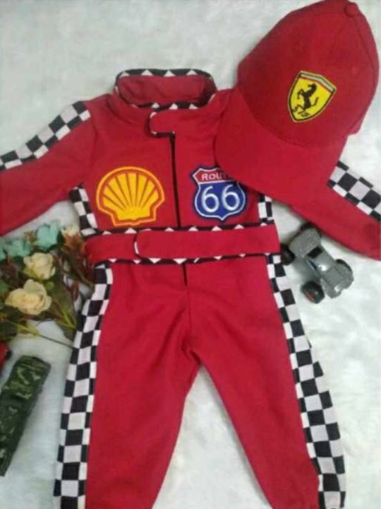 Car Racer Kids Custome for Boys with Hat( Free Name) | Lazada PH