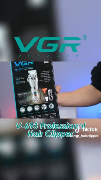 VGR V-693 Original Rechargeable Hair Clipper Hair Cutter Trimmer Potong ...