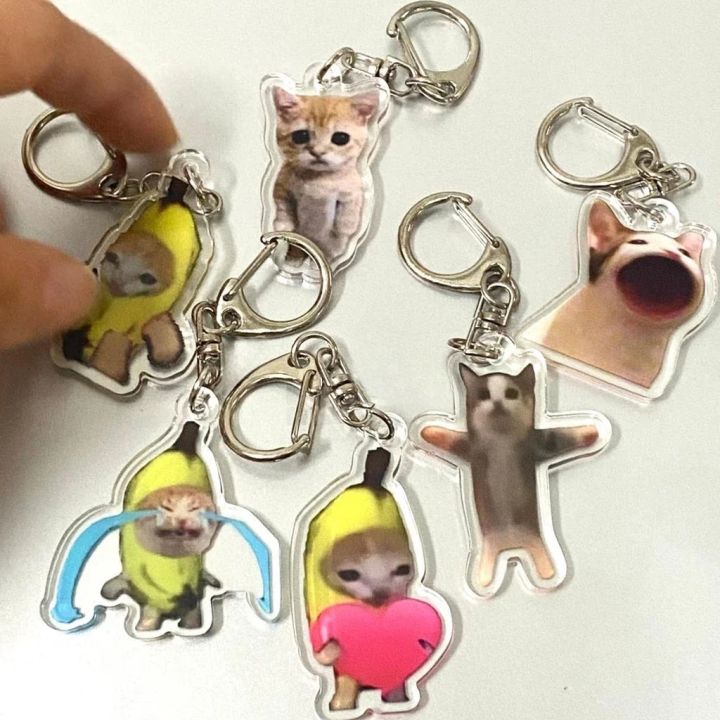 5/6Pcs Happy Banana Cat Mobile Phone Chain Student Friends Gift El Gato ...