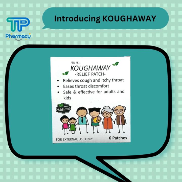 KOUGHAWAY RELIEF PATCH TO RELIEF COUGH AND ITCHY THROAT 6'S (SUITABLE ...