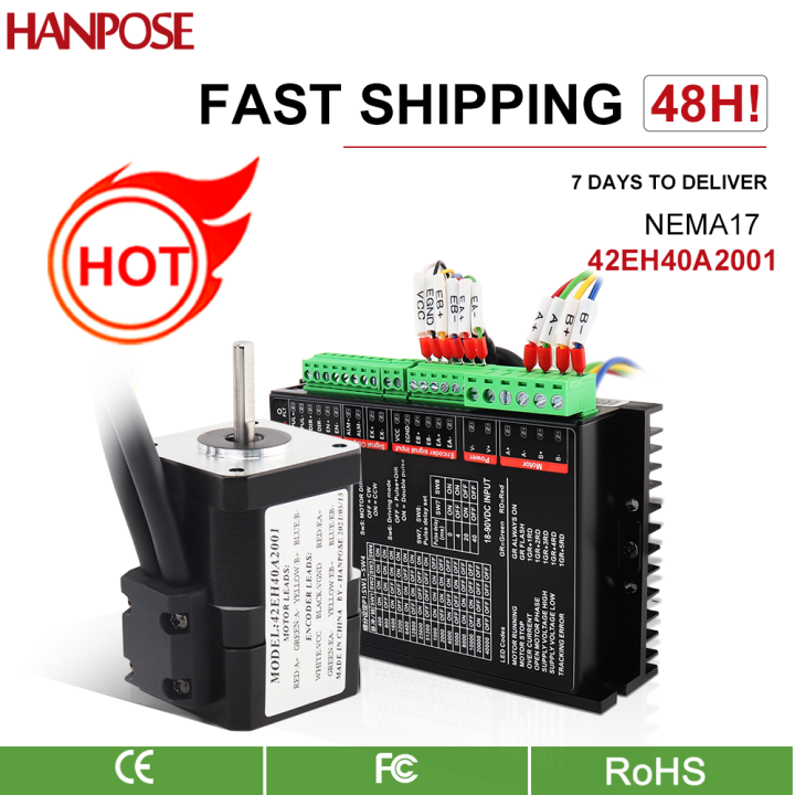 hanpose stepper motor 42EH40A2001 Hybrid motor 2A 0.4N.m + CL42 Driver ...
