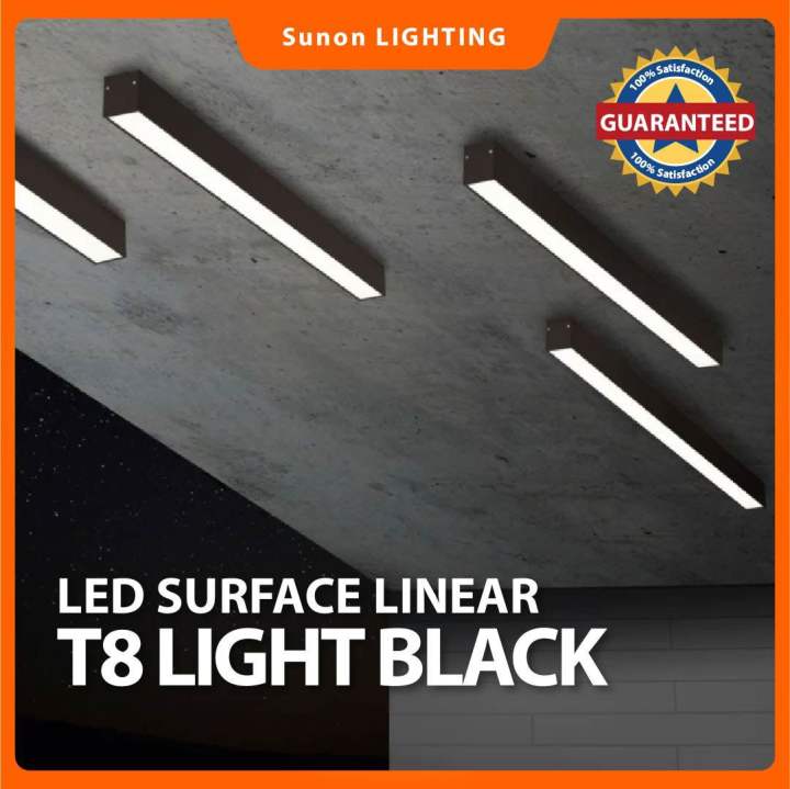 Led Surface Linear Light T8 BLACK Single with T8 Led Tube | Lazada