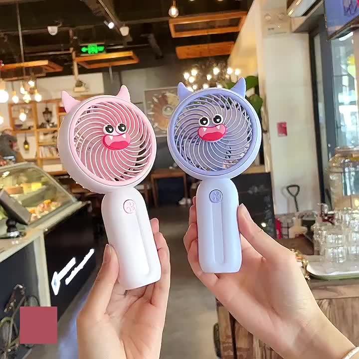 Handheld Small Fan Portable Electric Rechargeable Student Cute Cartoon ...