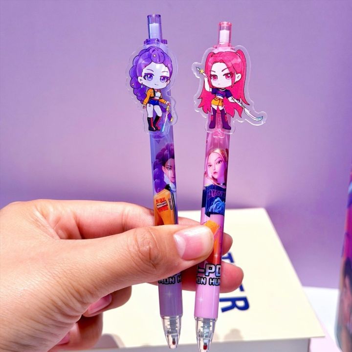 6/12/18Pcs KPop Demon Hunters Huntrix Rumi Black Gel Pen Student ...