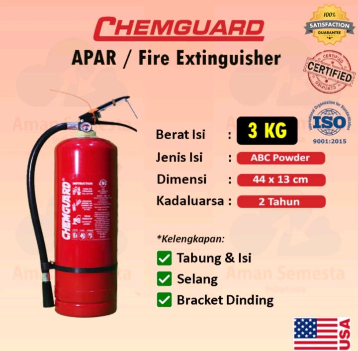 APAR 3Kg ABC Powder CHEMGUARD/Alat Pemadam Api(APAR)/Fire Extinguisher ...