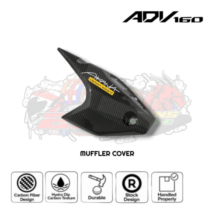 NEW!! Honda ADV 160 hydro dip carbon muffler cover | Lazada PH