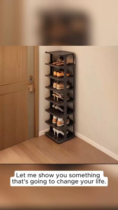 SJM MALL-Multi Layered Sturdy Shoe Rack Home Entryway Organizer Solid ...