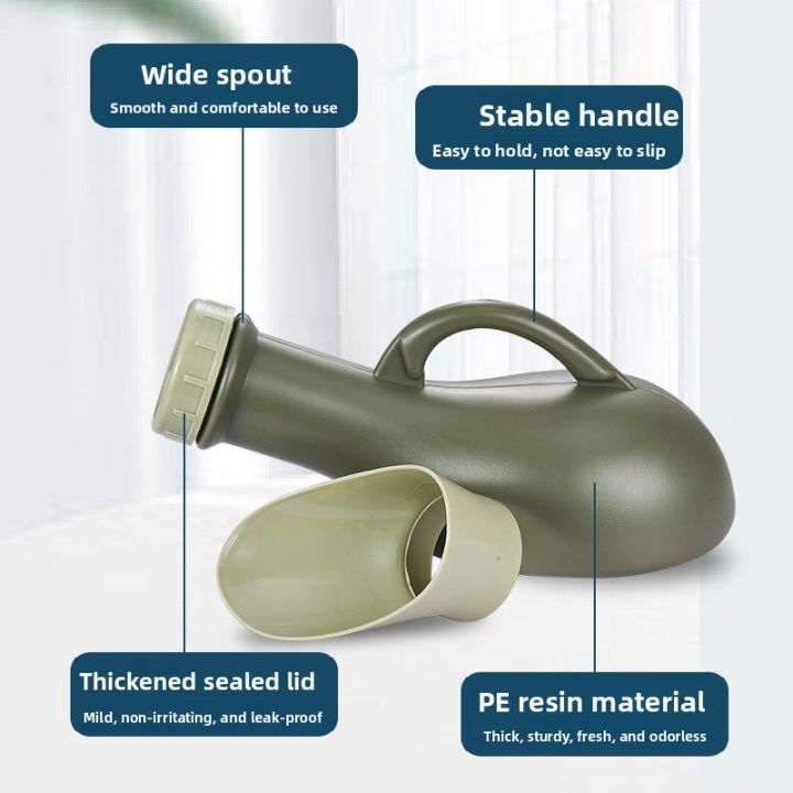 Military Green 1000ML Men's Urinal Plastic with Lid Elderly Urine ...