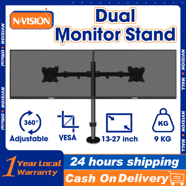 Dual Monitor Mount Stand Adjustable Monitor Desk Stand Suitable for 14 ...