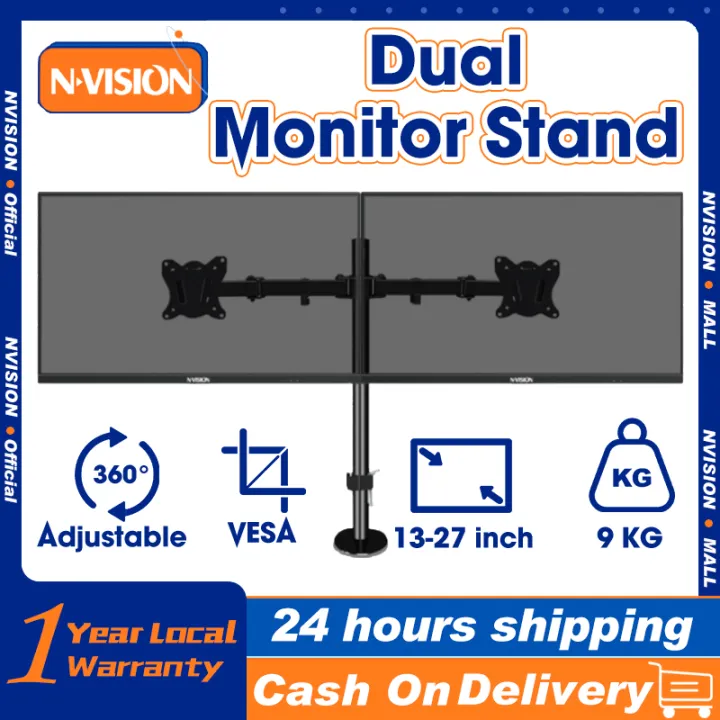 Dual Monitor Mount Stand Adjustable Monitor Desk Stand Suitable for 14 ...