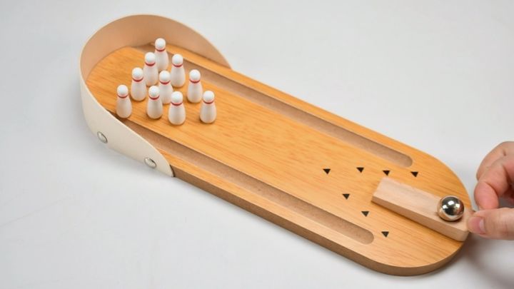 Mini Bowling Set Wooden Tabletop Bowling Game Desk Toys Desktop Gifts ...