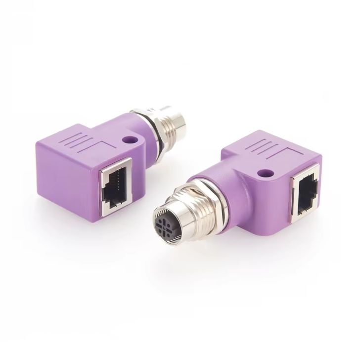 M12 to RJ45 Panel Mount Bulkhead Adapter Profinet M12 4Pin D Coding ...