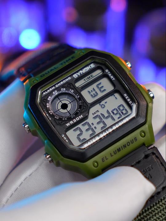 【Ready Stock】 SYNOKE Men's Watch Nylon Strap Luxury Fashion Waterproof ...
