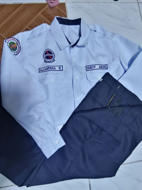 SECURITY GUARD LONG SLEEVE UNIFORM WITH PANTS SET WITH PATCHES | Lazada PH