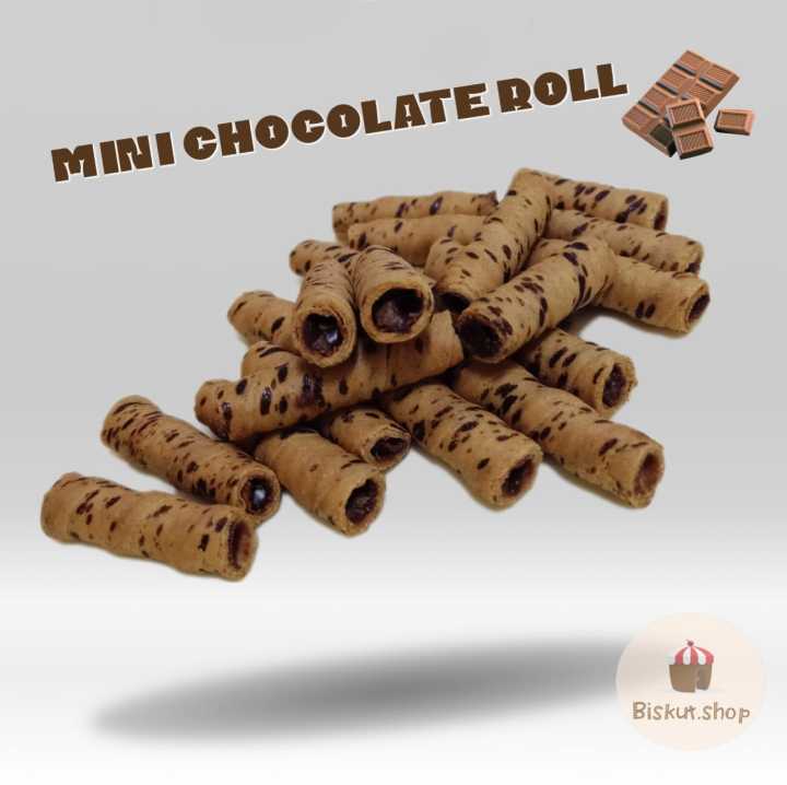 (HALAL) Biskut Timbang Mini Chocolate Roll Strawberry Roll Wafer Roll ...