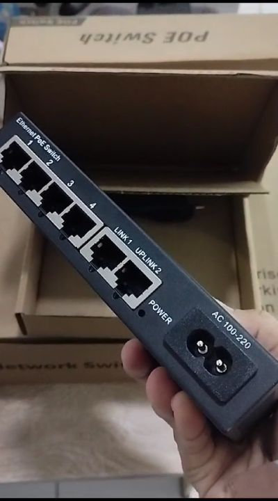 poe switch 4 + 2 ch port power over ethernet poe network switch ...