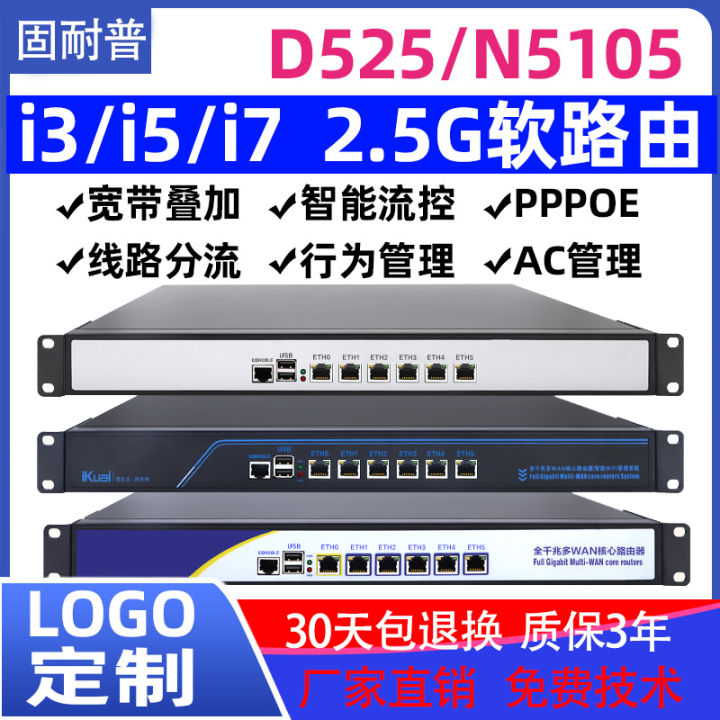 D525 Aikuai Soft Router Enterprise Gigabit 6-Port Industrial Control Computer Athletic Hotel ...