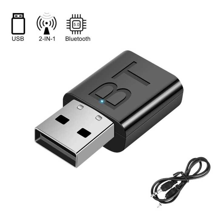 USB Audio Bluetooth Dongle 5.0 2 in 1 Transmitter Receiver AUX | Lazada ...