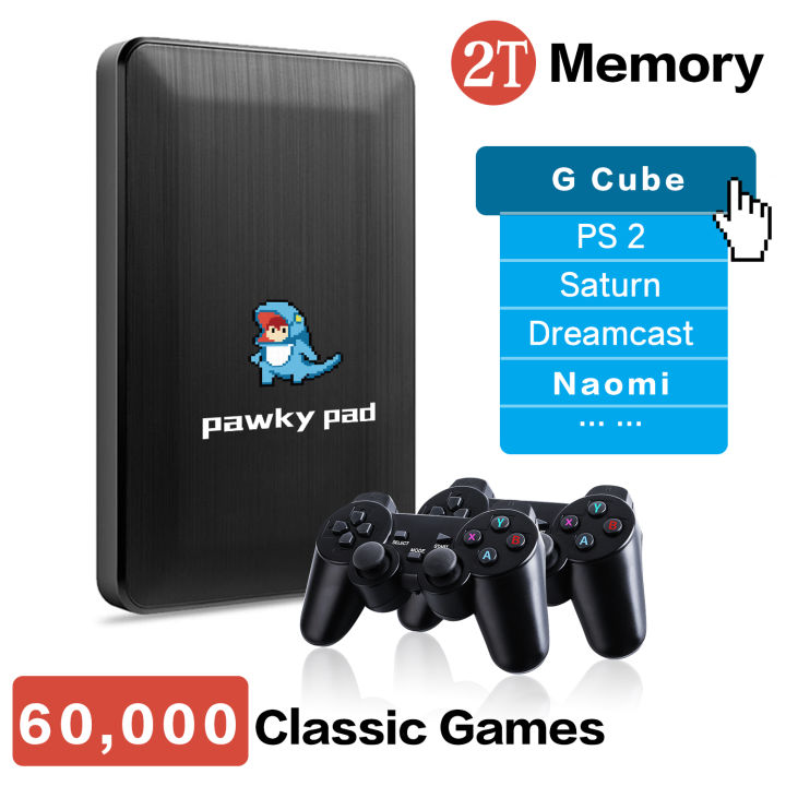 2T HDD Pawky Pad Retro Video Game 4K 3D Portable External Game Console For G Cube/Saturn/PS2 ...