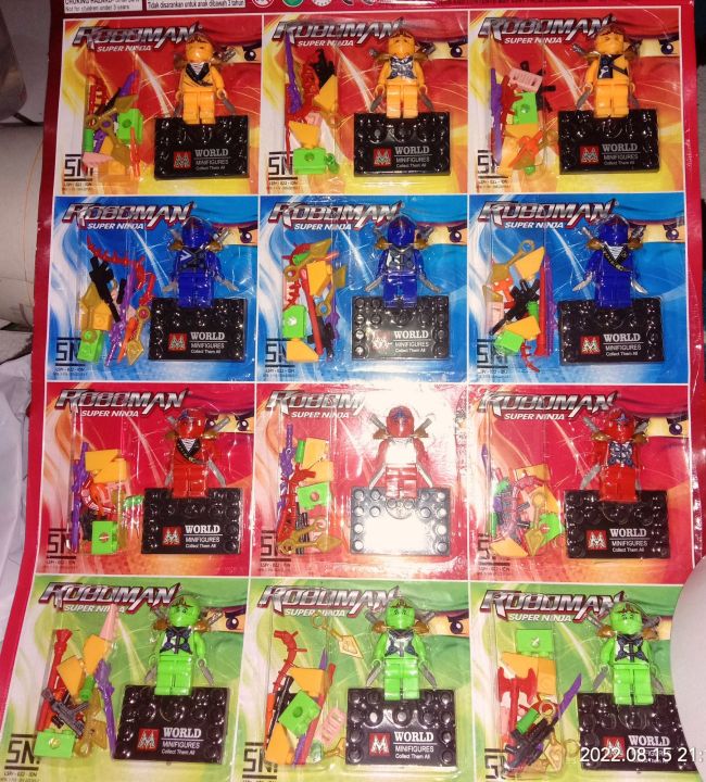Mainan mini lego robomen super ninja lengkap dengan senjata murah ...