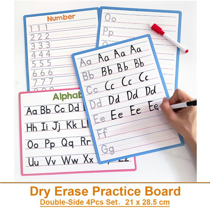 Dry Erase Handwriting Tracing Practice Board for Kids Write and Wipe ...