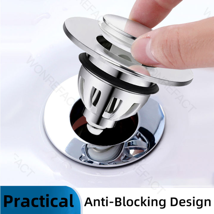 Bathroom Sink Core Push Type Drain /Universal Basin Pop-Up Drain Filter ...