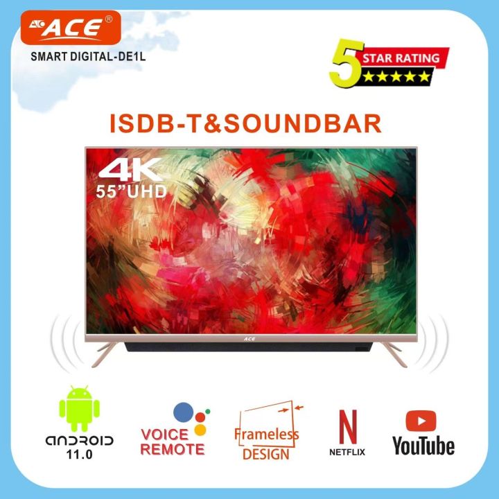 ACE 55" 4K Smart Google TV DE1L(Android 11, Netflix, Youtube ...