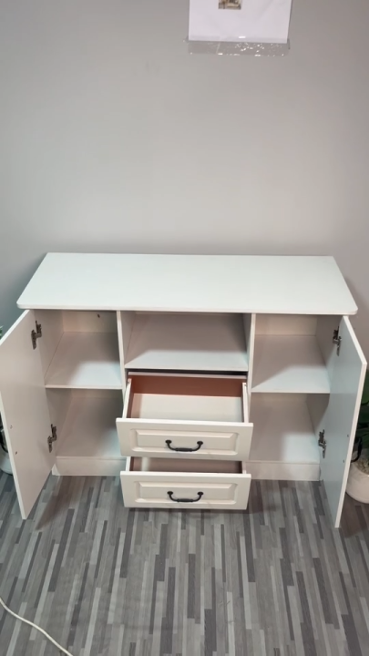 MYM HOME ตู้ทีวีไม้เนื้อแข็งตู้เก็บของห้องนั่งเล่นพร้อมลิ้นชักตู้เก็บ ...
